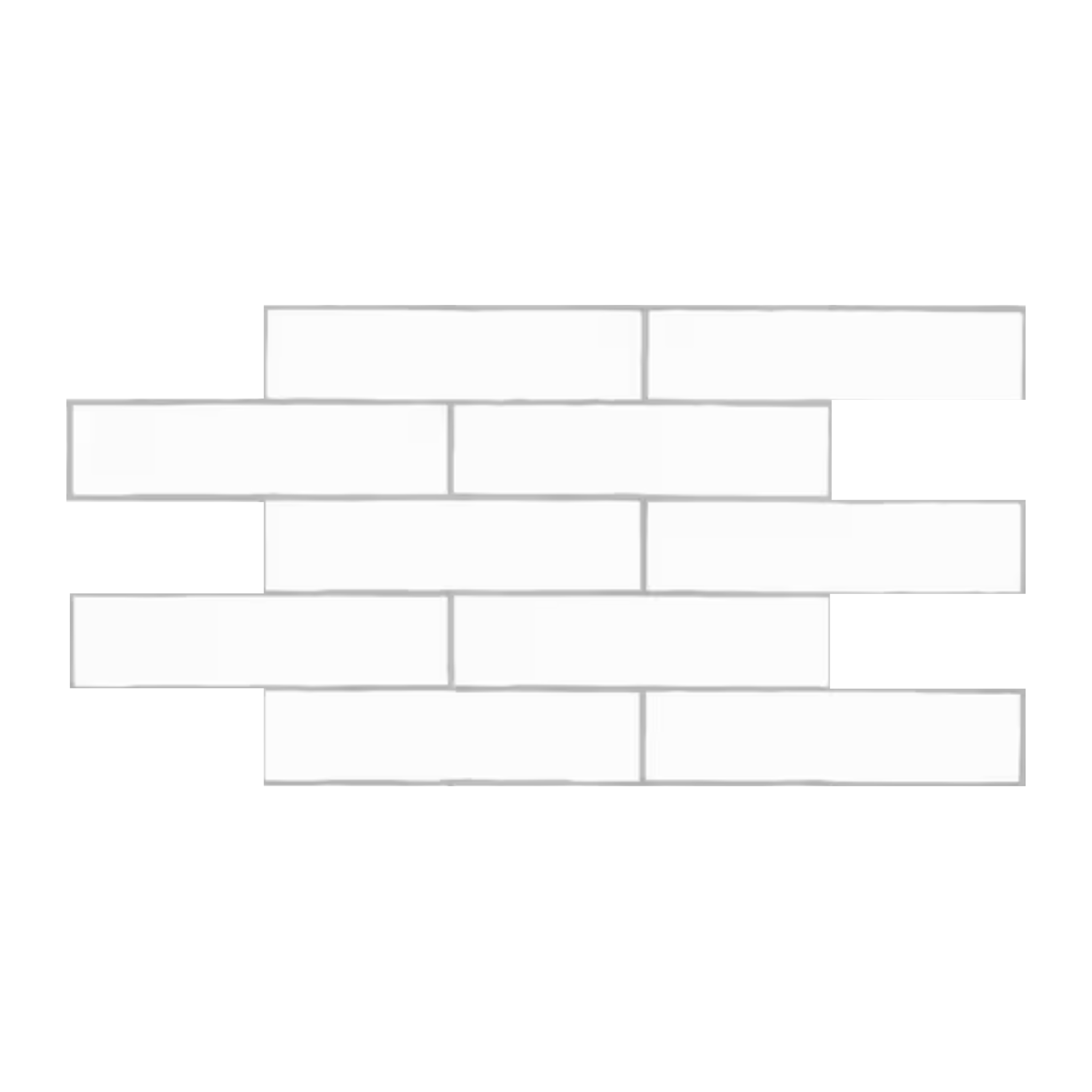 Subway Tile Plain White Brillante 10x30 cm - Romani Cerámica